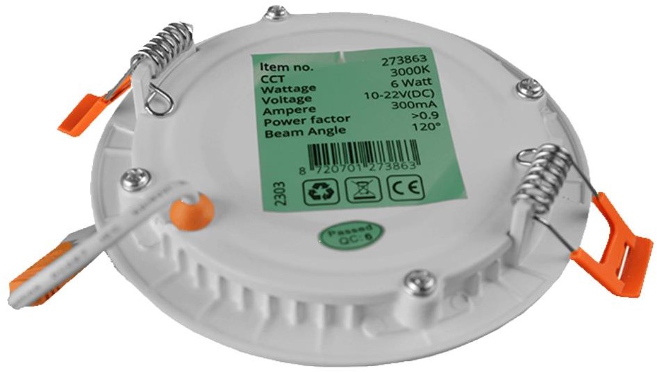 LED panel downlight 6W 3000K incl. driver wit - LED2611 ToolMax