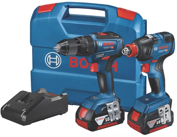 Bosch Blauw Combopack Gsb 18v 55 Accu Schroef Klopboormachine Gdx 18v