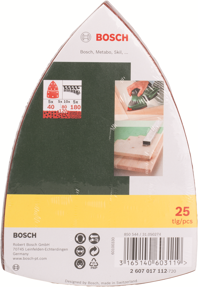 Bosch Accessoires 2607017112 | 25-DELIGE SCHUURBLADENSET | VOOR ...