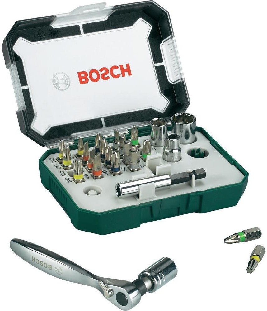 Bosch Accessoires 26-delige schroefbit- en ratelset met kleur codering ...
