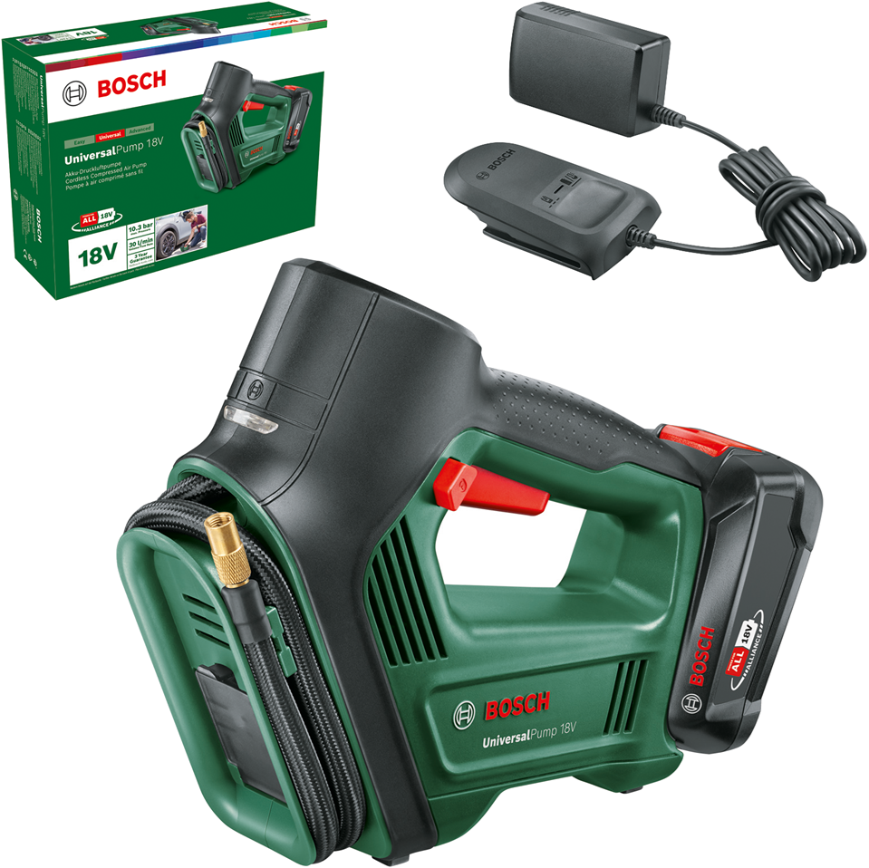 Bosch Luchtpomp Universal Pump 18V | 1 x 2,0 Ah accu + lader ...