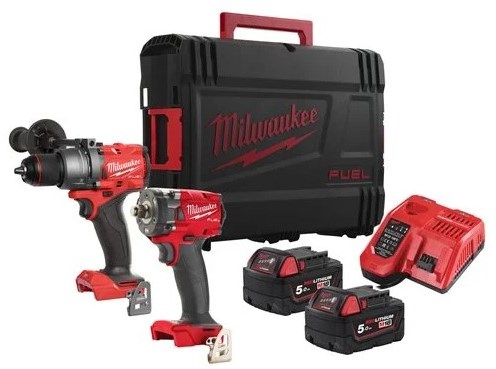 Milwaukee M18 FPP2B3-502X M18 FUEL powerpack 2-kit (M18FPD3, FIW2F12, 2 ...