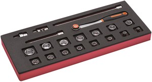 Bahco Foaminlay Fit&Go 1/3 met doppen en toebehoren 3/8" - 20-delig - FF1E2104 ToolMax