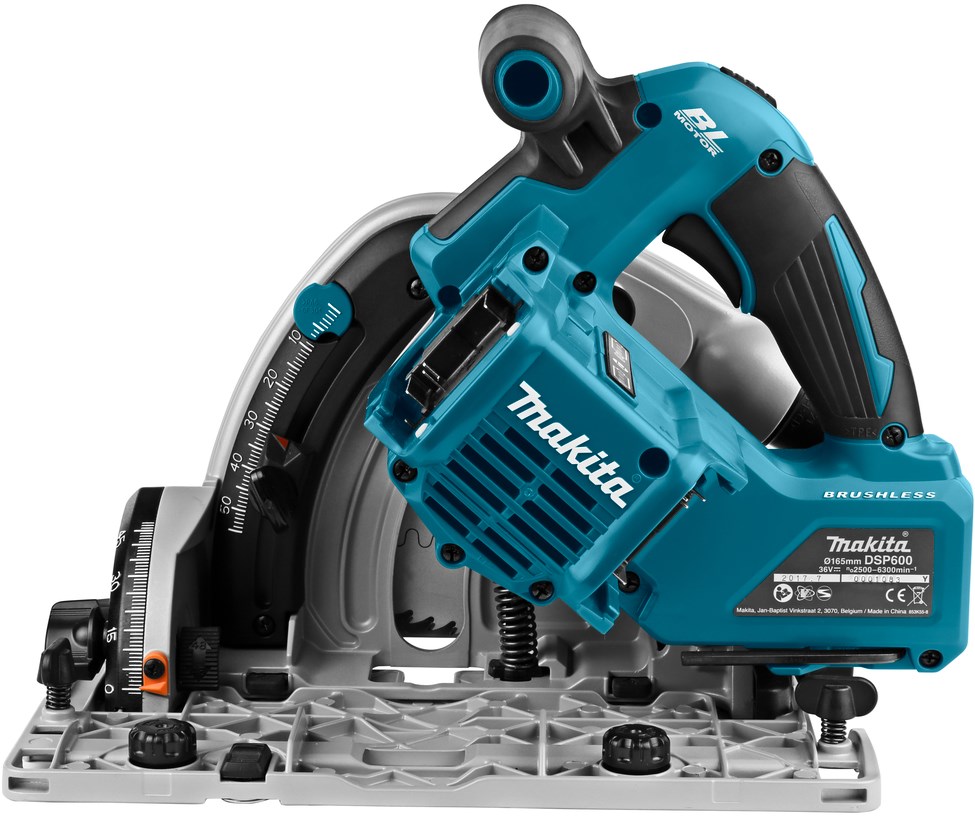 Makita DSP600ZJ2 Accu invalzaag LXT 2x18V met geleiderail en tas ...