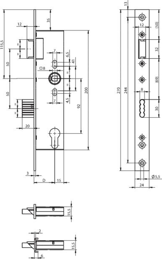ASSA ABLOY N1500 Deurslot | DM45mm | PC 92mm | krukgat 8mm | voorplaat ...