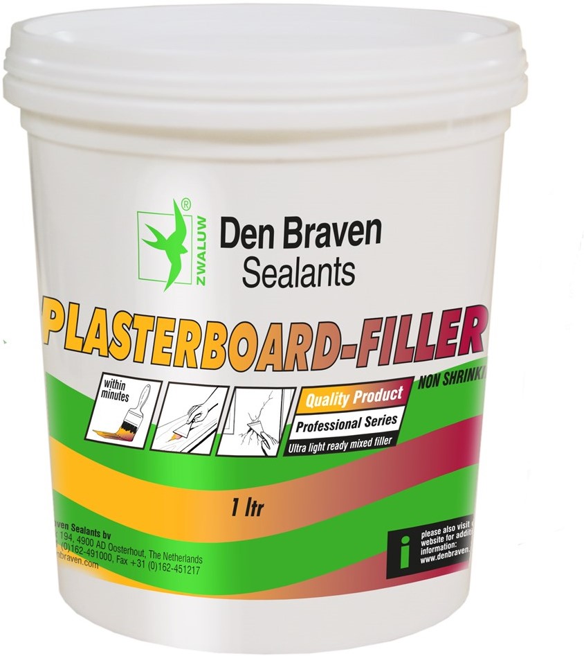 Den Braven Zwaluw Plasterboard-Filler 1 Ltr - 12002320 - 12002320 ToolMax