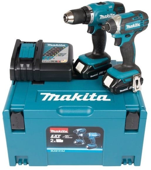 Makita DLX2141AJ 18V Li-ion accu boor-/schroefmachine (DDF453) & slagschroevendraaier (DTD152 ...