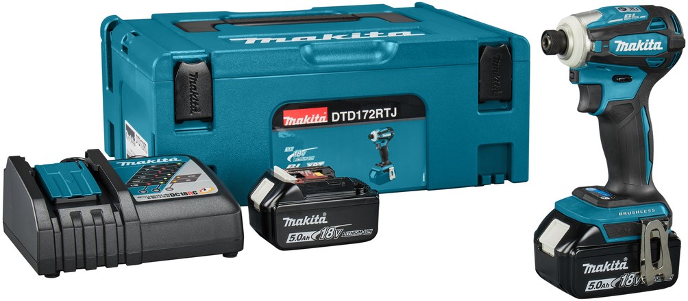 Makita DTD172RTJ | Accu Slagschroevendraaier | 18V | 2 x 5,0 Ah accu + snellader | In Mbox ...