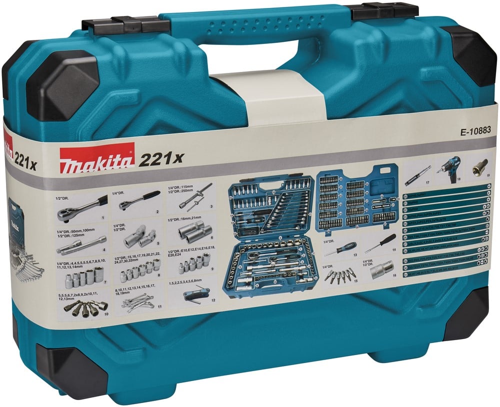 Makita Accessoires E-10883 | Gereedschapsset | koffer | 221-delig - E ...