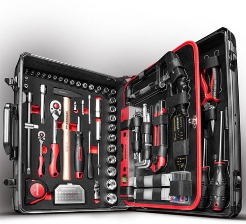 Gedore RED | R46007138 | Allround Gereedschapset | Aluminium koffer ...