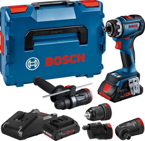 Bosch Blauw GSR 18V-90 FC Accuboormachine | 18V 4.0Ah in L-Boxx + GFA 18-M, GFA 18-H, GFA 18-E ...