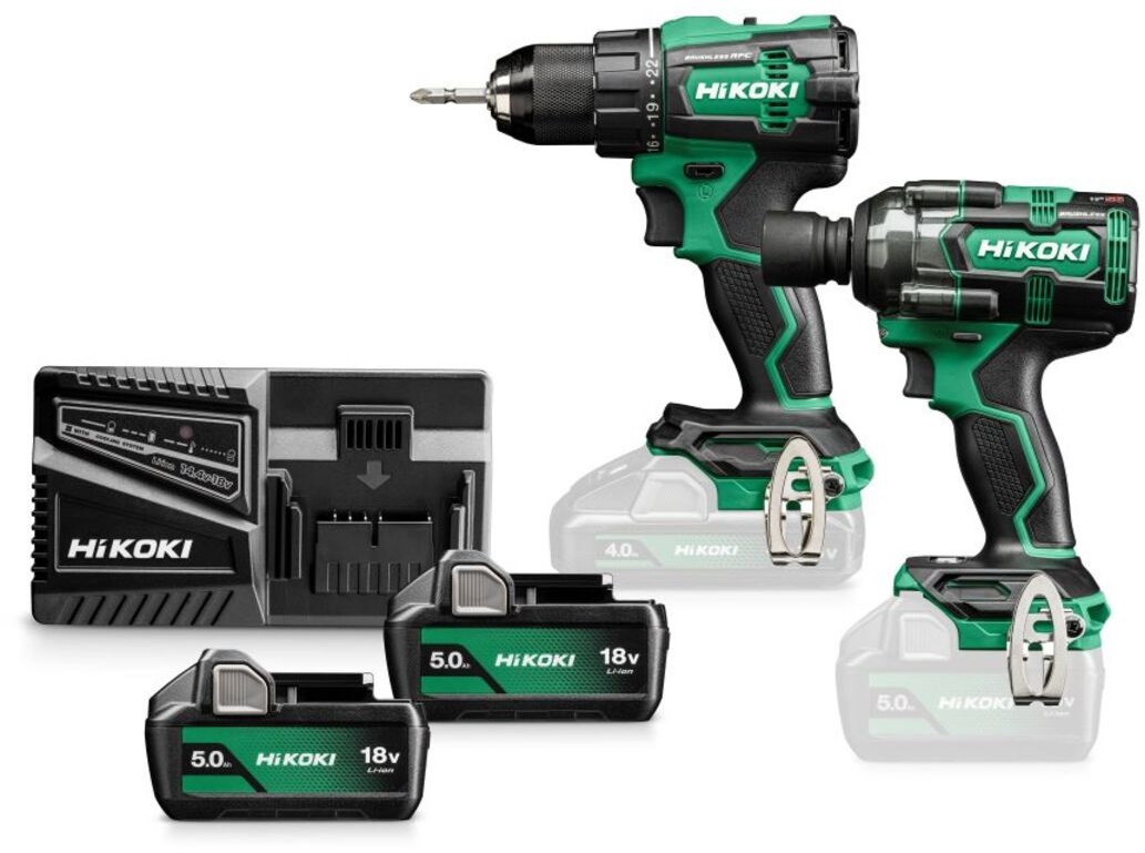 Hikoki KC18DEWKZ | Accu Combopack | DS18DE +WR18DE | 18 V | 2x5,0 Ah ...